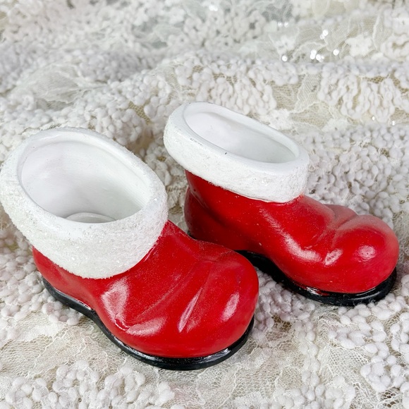 Handmade | Holiday | 96s Ceramic Santa Boots Planter Set Handmade ...
